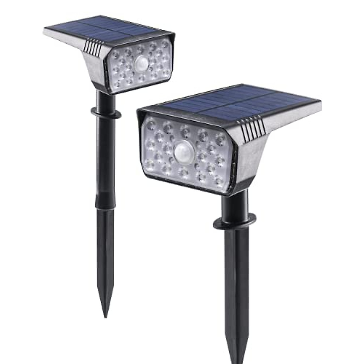 SIDSYS Solar Spot Lights Outdoor, Motion Sensing Solar Outdoor Lights, IP65 Waterproof Spotlights with High Condensing Lens, Outdoor Solar Lights for Yard Garden Pathway Patio 2 Pack