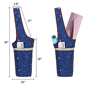 KYKU Blue Yoga Mat Bag Extra Large Yoga Bags and Carriers, Holds More Yoga Accessories, Fit Most Size Mats