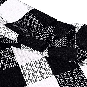 Carvapet Buffalo Checkered Area Rug Black White Checkered Carpet Buffalo Plaid Rugs 36x51 Inch Runner Indoor and Outdoor Welcome Doormat for Entryway,Porch, Kitchen, Bathroom