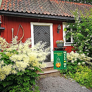 St Patricks Day Garden Flag, 13 x 18.5 Double Sided, Burlap Happy St Patricks Day House Flag, Mini St Patrick's Day Yard Flag Burlap Flag Outdoor Decoration