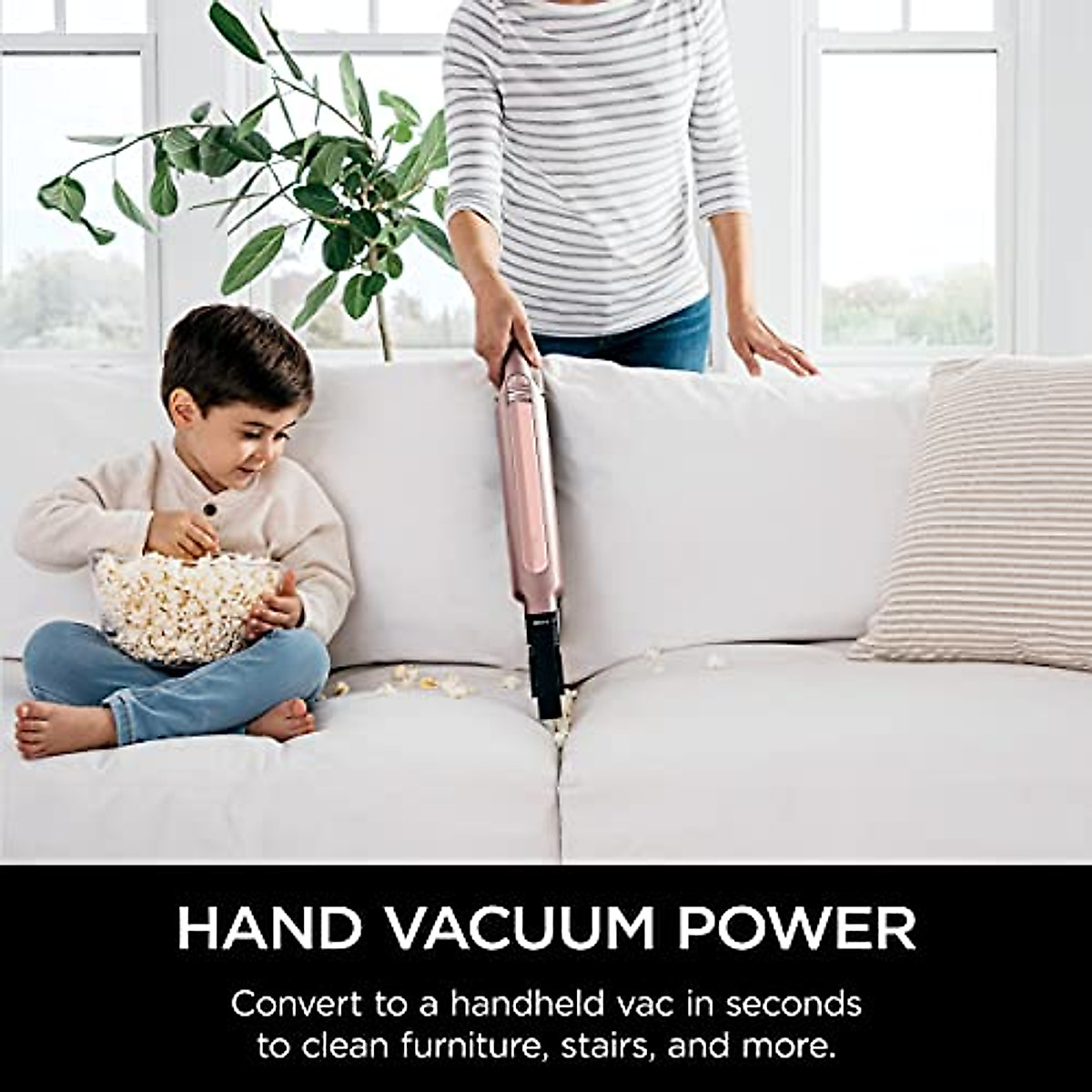 Shark WS632RGBRN WANDVAC System Ultra-Lightweight Powerful Cordless Stick Vacuum with Boost Mode, Charging Dock, Rose Gold