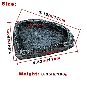 2 Pack Reptile Feeding Dish Corner Bowl, Reptile Water Dish Food Bowl, Amphibian Reptile Feeding Terrarium Bowls for Lizard Bearded Dragon Frog Gecko Tortoise Hermit Crab