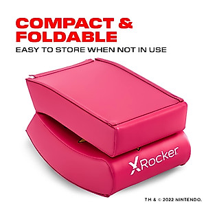 X Rocker Super Mario Peach Video Gaming Floor Chair, Official All-Star Edition Nintendo Collectible, Faux Leather, Foldable, 5000201, 33.46" x 16.14" x 25.59", Princess Peach Pink