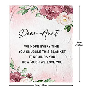 KOLVIIV Aunt Gifts from Niece, Birthday Gifts for Aunt Blanket Auntie Gifts from Niece or Nephew Throws Blanket 50" x 60"