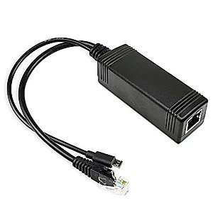 iCreatin Micro USB Active PoE Splitter Power Over Ethernet 802.3af 48V to 5V 2.4A for Echo Dot, Tablets, Dropcam or Raspberry Pi, 10/100Mbps