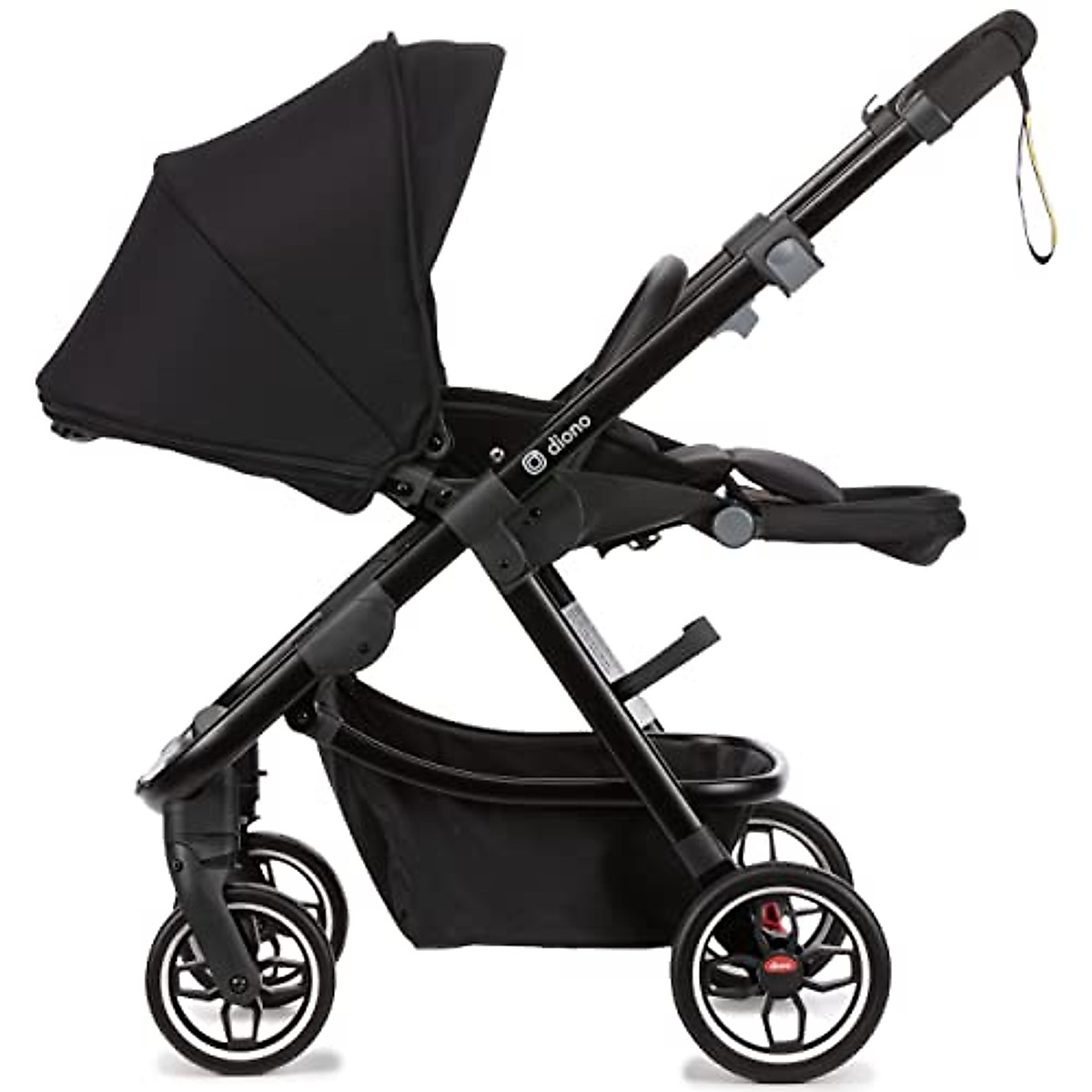 Diono Excurze Baby, Infant, Toddler Stroller, Perfect City Travel System Stroller and Car Seat Compatible, Adaptors Included Compact Fold, Narrow Ride, XL Storage Basket, Black Midnight