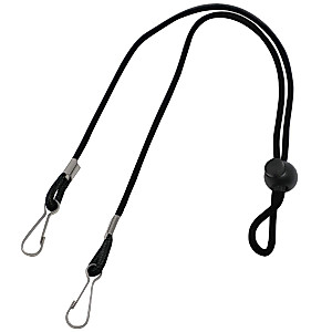 2 Pack - Adjustable Length Face Mask Lanyard - Handy & Convenient Safety Mask Holder & Hanger - Comfortable Around The Neck Facemask Rest & Ear Saver - Easy On & Off by Specialist ID (Black)