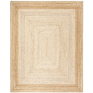 SAFAVIEH Natural Fiber Collection Area Rug - 10' x 14', Natural & Ivory, Handmade Farmhouse Boho Coastal Rustic Jute, Ideal for High Traffic Areas in Living Room, Bedroom (NF885B)