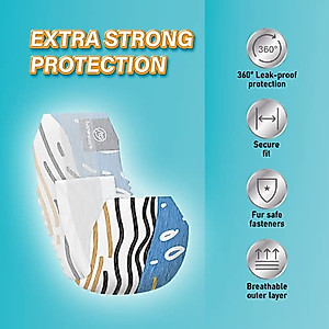 HONEY CARE All Absorb Petrichor Male Dog Wrap, Fresh Smell Disposable Diapers, Extra Small, White, 100 Count