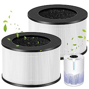 M01 Replacement Filter Compatible with MOOKA M01 Air Purifier, H13 True HEPA Filter, 3-in-1 Pre-Filter, HEPA Filter, High-Efficiency Activated Carbon Filter Filtration System, 2 Pack