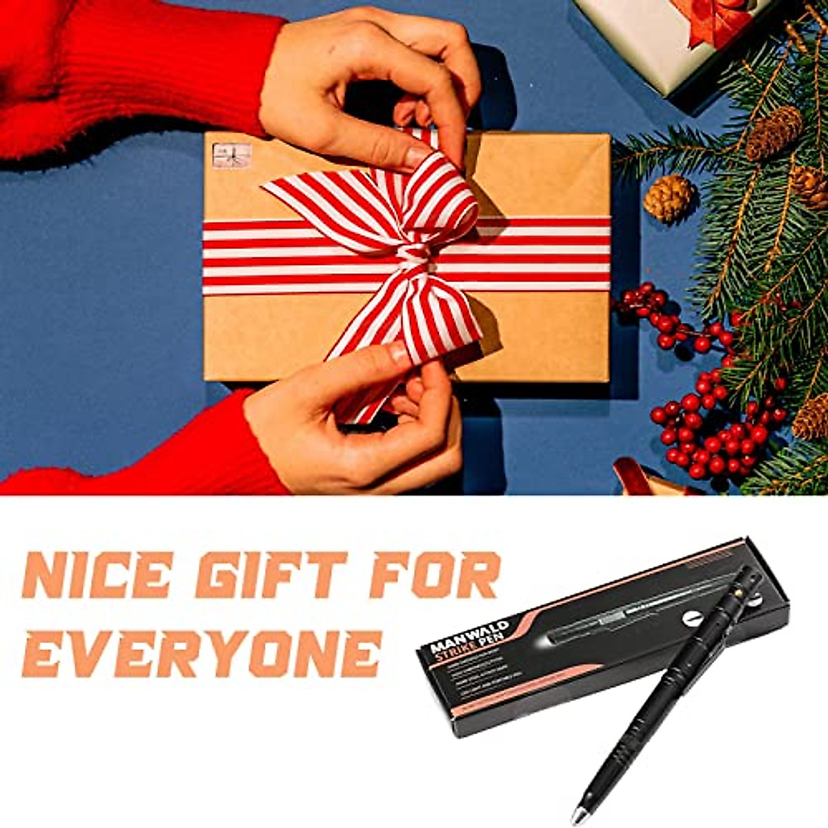 Valentine Day Gifts for Men,Tactical Pen,Cool gadgets with Glass Breaker+LED Flashlight+Ballpoint Pen,Survival Tools for Everyday Carry,Tools for Women and Men,Unique Christmas or Birthday gifts
