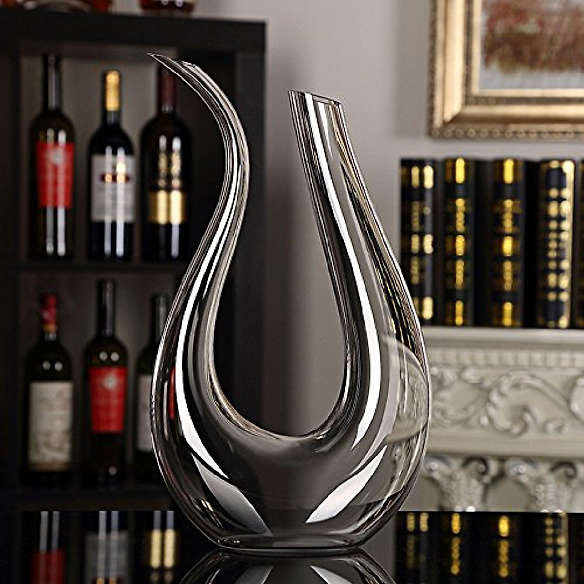 Gnimihz Wine Decanter - Handmade Lead-free Crystal Swan-neck Decanter, Elegant and Effective Wine Accessories, Wine Gifts, 1500ml