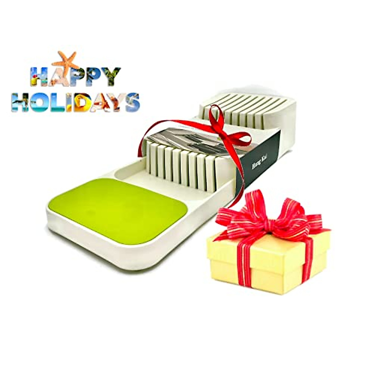 2022 Latest Kitchen Organizer Cutlery Storage Tray Knife Holder Drawer Storage for Spoons, Forks, Knives Tableware Organizer Knives Block Rack Set Cabinet Stand Multi-Purpose 15.5" (Knives White)