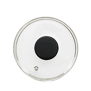 Geesatis 6.5"Tempered Glass Lid Heat Resistant Silicone Handle Frying Pan Lid Replacement Lid for Universal Pans, Pots, 1 Set, with Cleaning Pad