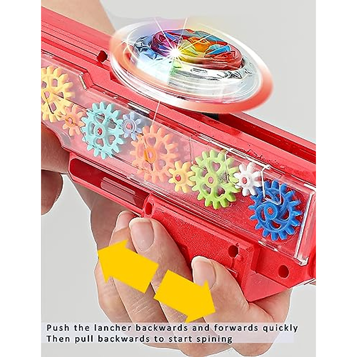 Bey Battling Top Burst Gyro Toy Set with 4 Spinning Top Burst Gyros 1 Toy Launchers Combat Battling Game Gifts for Boys Children Kids Ages 6+ (Blue)