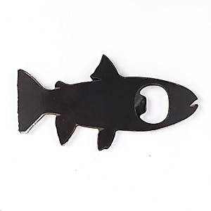 Hosfairy 2 in 1 Stainless Steel Bottle Opener Trout Fish Bottle Beer Can Opener (Yellow Trout)