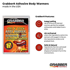 Grabber Warmers Grabber 12+ Hours Peel N' Stick Body Warmer, 40-Count