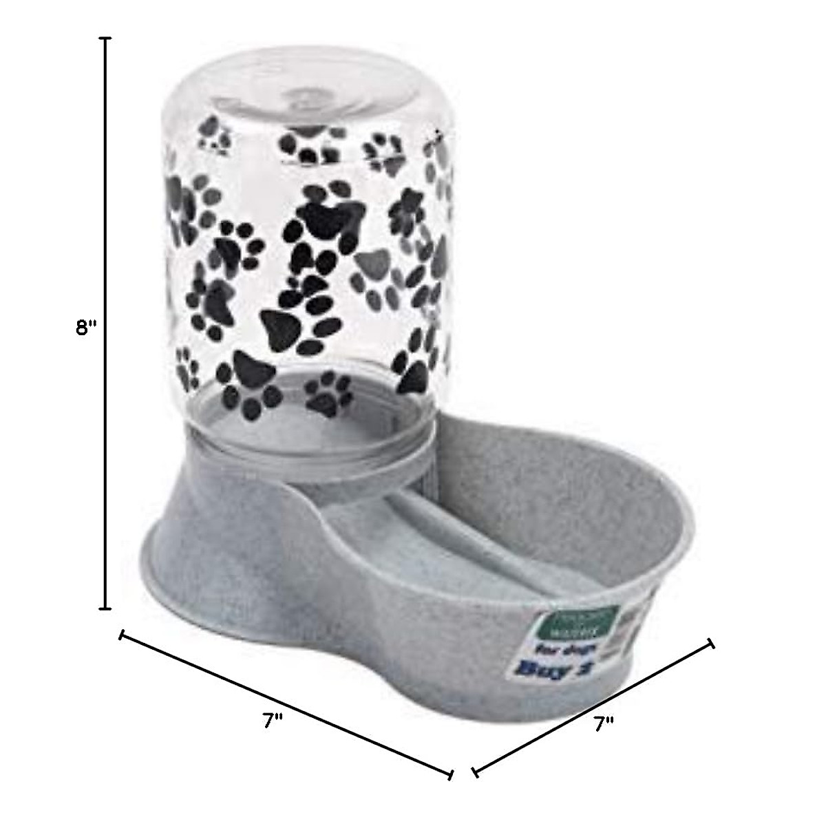 Lixit Reversable Water or Dry Food Feeders for Cats and Dogs (Small, Granite)