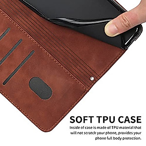 Kainevy for Infinix Hot 12 Pro Case Wallet Black with Lanyard Durable Leather Case for Infinix Hot 12 Pro Phone Case with Card Holder Buckle Flip Design Protective Cover for Womem Men (Brown)