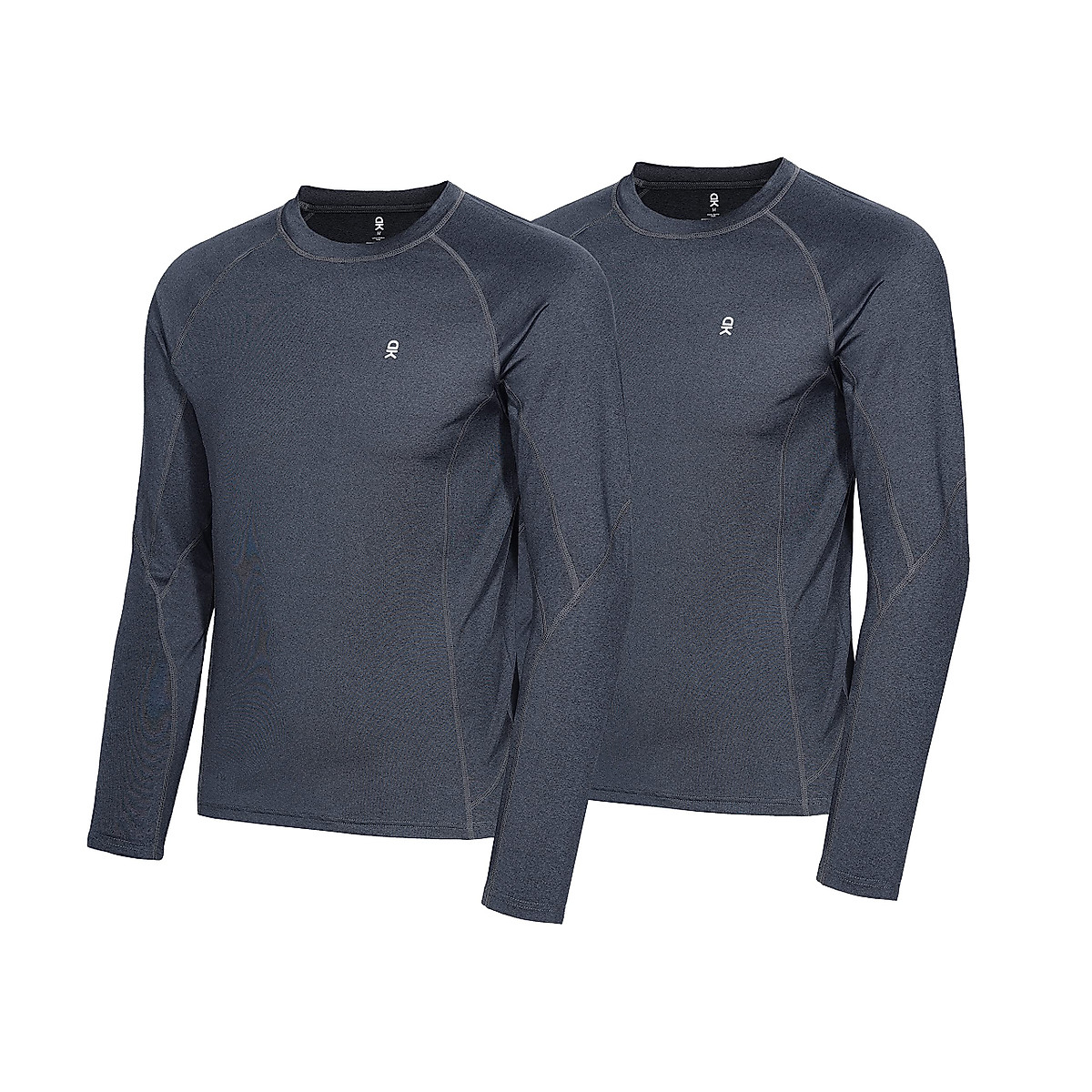 Little Donkey Andy Men's Thermal Underwear Tops 2 Pack Quick Dry Wicking Lightweight Base Layer Winter Warm Undershirts Black/Black L