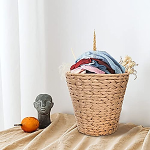 Cabilock Office Decor Paper String Basket Multi- Storage Basket Home Trash Basket Waste Basket Garbage Container Toillet Paper Bin for Bathroom Bedroom Kitchen Office Wicker Basket