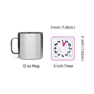 TWENTY5 SEVEN Countdown Timer 3 inch; 60 Minute 1 Hour Visual Timer - Classroom Teaching Tool Office Meeting, Countdown Clock for Kids Exam Time Management - Pink