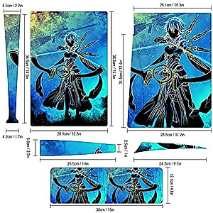 PlayStation 5 optical drive version sticker protective cover, Sword Art Online Alicization Asada Shino's Strongest Character Soul ps5 controller protective shell (compatible with ps5 optical drive)