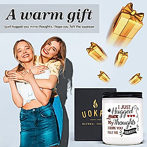 Thinking of You Gifts for Women - Lavender Scented Hug Friendship Candle for Best Friend Unique Birthday Present for Woman Female Male Men Coworker Sister BFF Mom Girlfriend Get Well Soon Gift