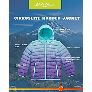 Eddie Bauer Girls' Jacket - CirrusLite Weather Resistant Down Coat for Girls - Insulated Quilted Bubble Puffer (3-20), Size 7-8, Purple
