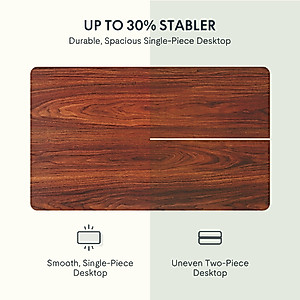 FLEXISPOT EC1 Standing Desk 55 x 28 Inches Electric Stand Up Desk Workstation, Whole-Piece Desk Board Home Office Computer Height Adjustable Desk (Black Frame + 55" Mahogany Top 2 Packages)