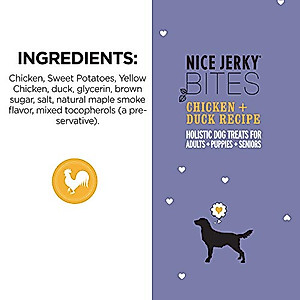 I and love and you Nice Jerky Bites - Grain Free Dog Treats, Chicken + Duck, 4-Ounce, Pack of 1