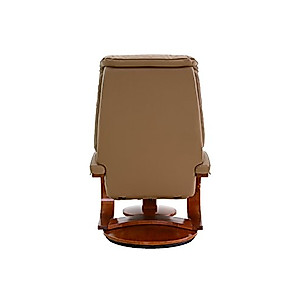 Mac Motion Chairs Collection by Mac Motion Mandal Top Grain Leather Oslo Recliner and Ottoman, Sand (tan)