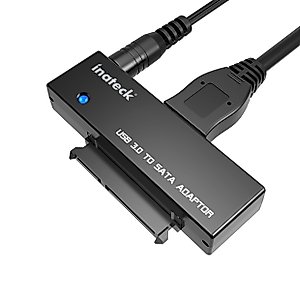 Inateck USB 3.0 to SATA III Hard Drive Adapter Converter for 2.5/3.5 Inch SSD and HDD, Power Adapter Included, UA1001