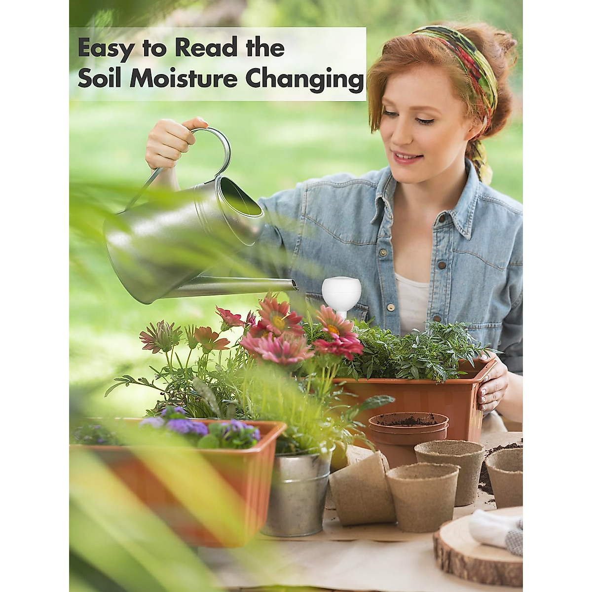 moistenland Moisture Meter for Plants, Soil Moisture Meter, Moisture Meter for Garden, Farming, No Batteries Required