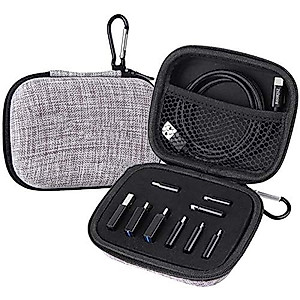 10Piece Type C Adapter Kit, Compatible with Micro-USB/Type-C/USB/1 -p Hone Cable,Foam Insert Travel Case with Carabiner, Includes USB Type C Cable