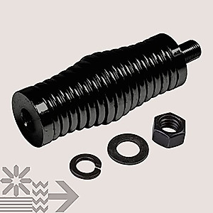 Heavy-Duty Barrel Spring Mounting Base [Black-Finish] [6mm Spring] [1/2" Mounting Hardware] CB Radio Antenna/Lighted LED Whips up to 102"