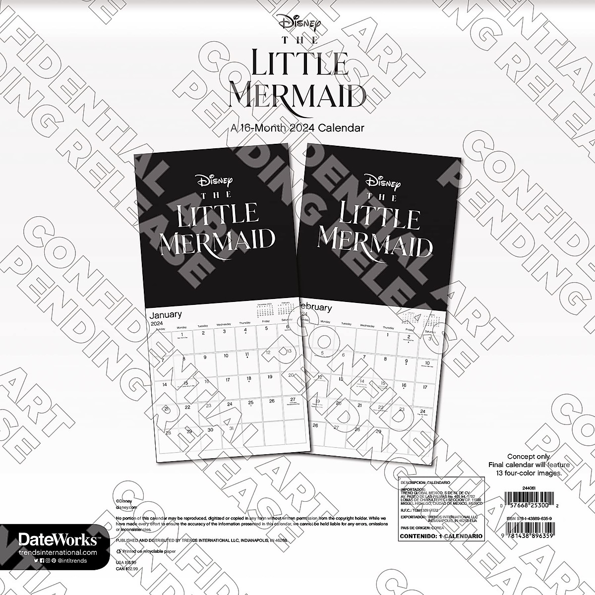 2024 Disney The Little Mermaid (Live Action) Wall Calendar