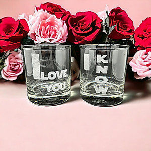 SW Star I Love You I Know Star Rocks Wars Drinking Glass Set of Two Etched Wars Glassware Set - Wedding, Anniversary, Whiskey Glasses Sci-Fi Star Space Wars Valentine's Day Gift Set