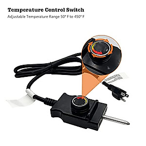 Adjustable Analog Control Power Cord, Thermostat Part Replacement for Masterbuilt Electric Smoker, Turkey Fryers, Grill Heating Elements