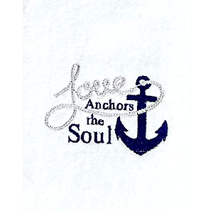 Serafina Home Summer Soft Absorbent Nautical Ocean Guest Hand Towels: Coastal Love Anchors The Soul, 2 Piece (Anchor Love)