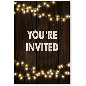 Rustic Surprise Birthday Party Invitations with Envelopes Set of 20 Chalkboard Wood It's a Surprise Birthday Party Invites for Men