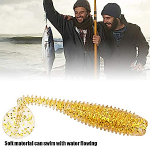 01 Fish Lure Bait, Shaped Luminous Paddle Tail Fishing Lures, Anti‑Corrosion Fishing Accessories Lifelike Lures for River Lake(#8 Golden)