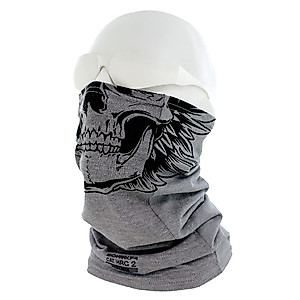 BENCHMARK FR Flame Resistant Face Mask Neck Gaiter - CAT2 (Skully, Gray)