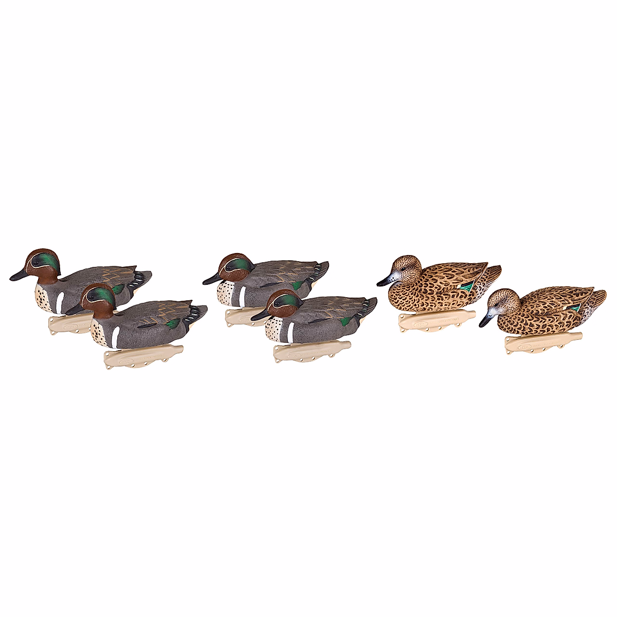 Flambeau Outdoors 8015SUV Storm Front 2 Green-Winged Teal Decoys, Classic Floaters - 6-Pack