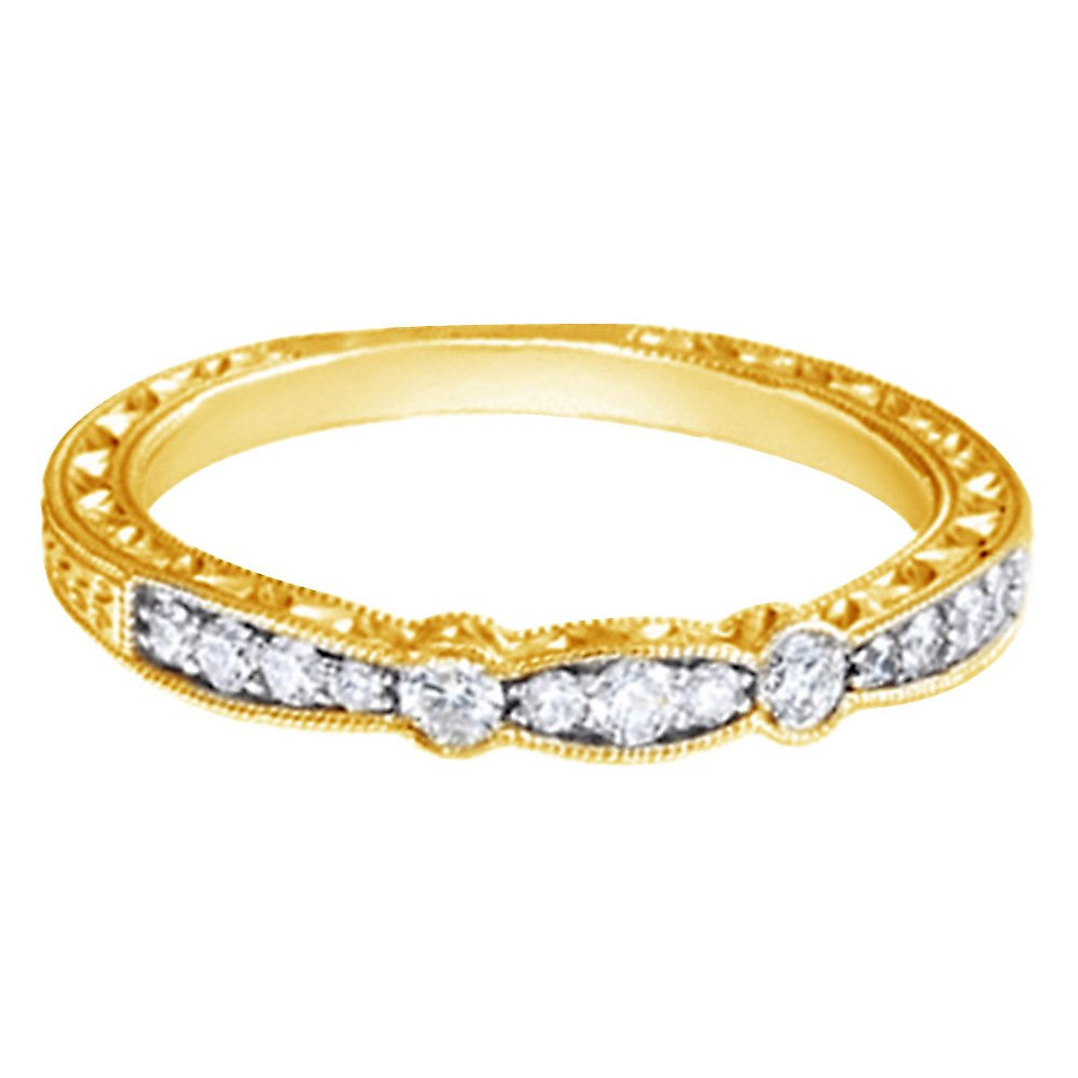 White Natural Diamond Engagement Wedding Ring In 14K Solid Yellow Gold (0.25 Ct),Ring Size-9.5