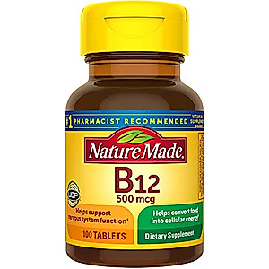 Nature Made Vitamin B-12 500 mcg Tablets 100 ea (Pack of 2)