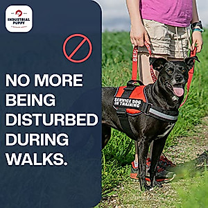 Industrial Puppy Do Not Pet Patch - Attachable Patches with Hook Backing for Do Not Pet Dog Vest Harness or Collar - Service Dog, Emotional Support, Service Dog in Training, and Therapy Dog Patches