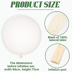 Karenhi 4 Pcs 72 Inch Giant Balloons Big Round Latex Balloon Jumbo Balloons Heavy Duty Balloons Large Inflatable Ball for Birthday Bridal Shower Party Decorations, Inflate with Air and Helium (White)
