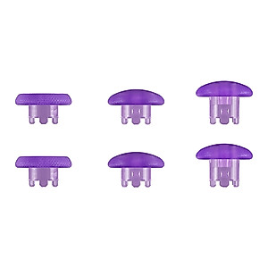 eXtremeRate Clear Atomic Purple Replacement Swappable Thumbsticks for PS5 Edge Controller, Interchangeable Analog Stick Joystick Caps for PS5 Edge Controller - Without Controller & Thumbsticks Base
