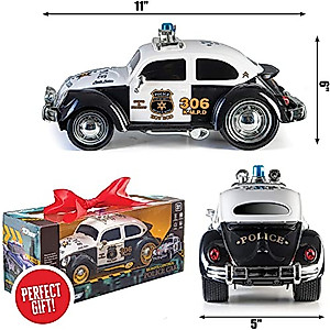 Top Race Remote Control Police Car, with Lights and Sirens | RC Police Car for Kids | Easy to Control, Rubber Tires, Heavy Duty Old Fashioned Style
